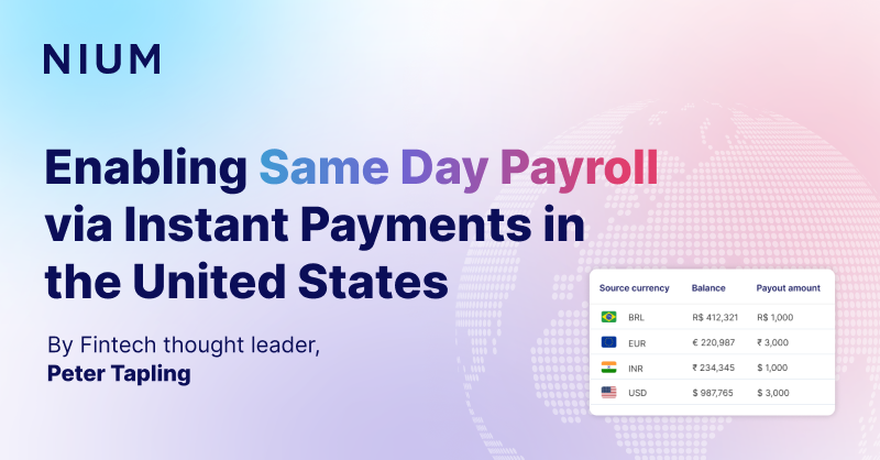 Enabling Same Day Payroll via Instant Payments in the US